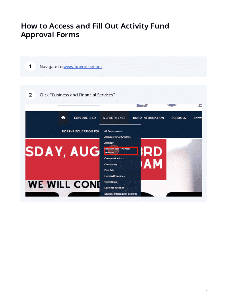 Fillable Online How to Access and Fill Out Activity Fund Approval Forms ...