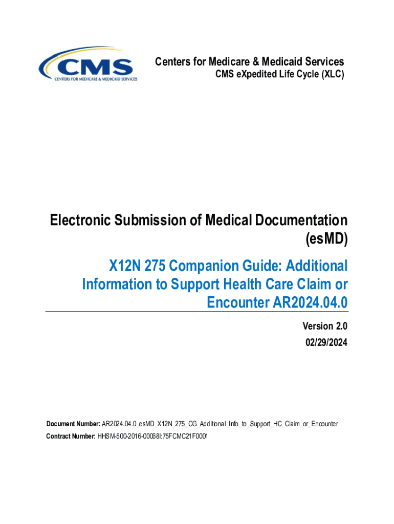 Fillable Online X12 275 Health Claim Services (PDF) Fax Email Print ...