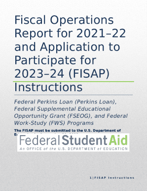 DRAFTFiscal Operations Report for 201819 and Application to Participate for 202021 (FISAP ...
