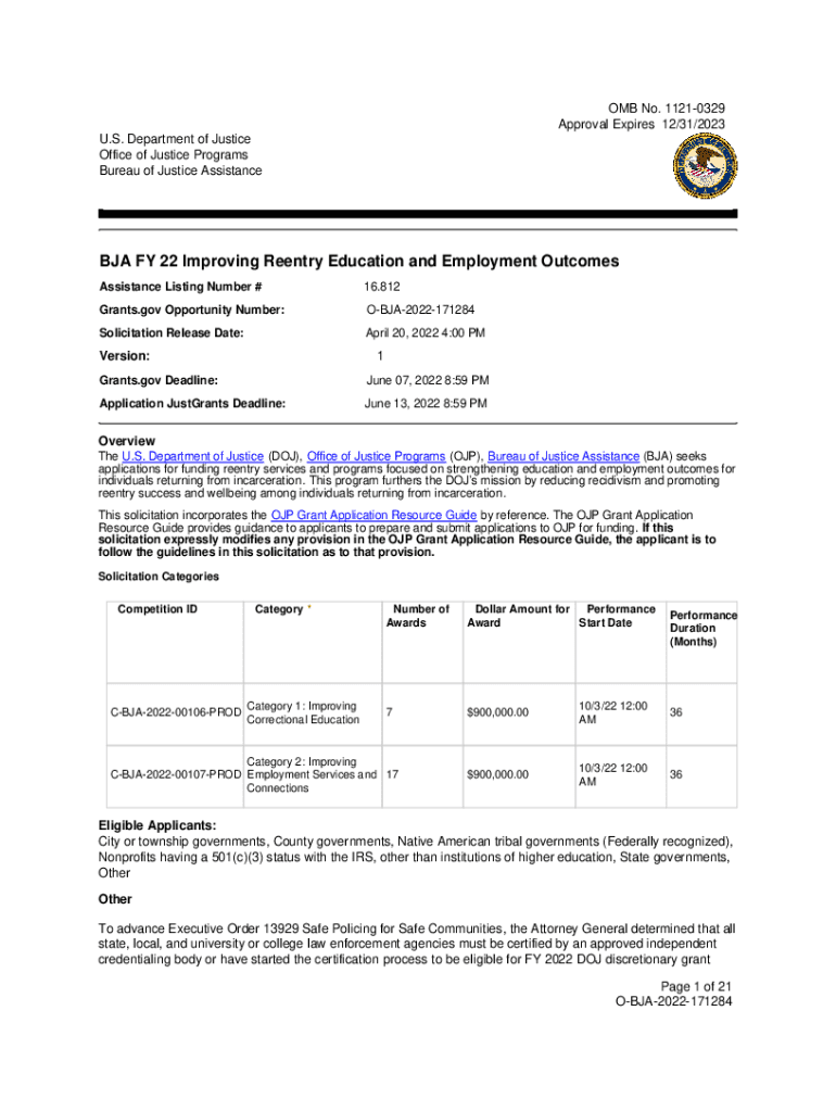 Fillable Online apply07 grants BJA FY 22 Second Chance Act Community ...