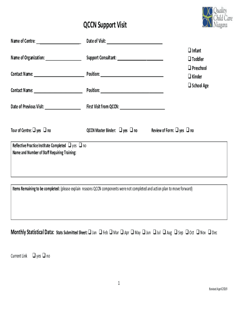Fillable Online QCCN Support Visit Form Fax Email Print - pdfFiller