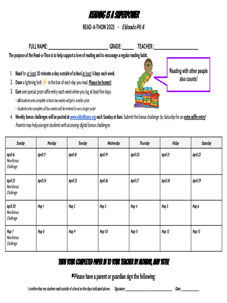 Fillable Online Read-a-thon Sample Letters and Video Fax Email Print ...