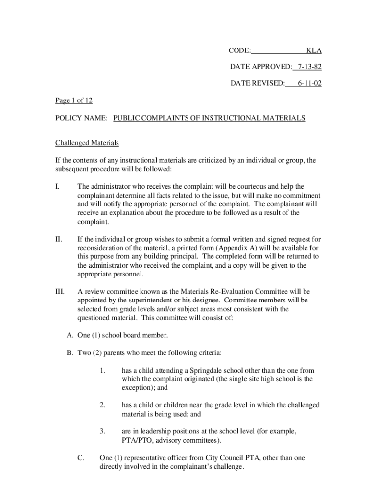 Fillable Online School Board Policy Template Fax Email Print - pdfFiller