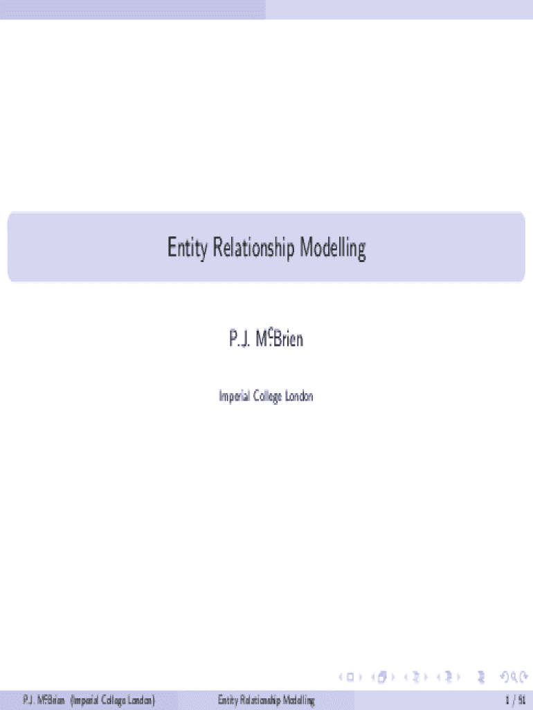 Fillable Online (PDF) Database Design I: The Entity-Relationship Model Fax Email Print - pdfFiller