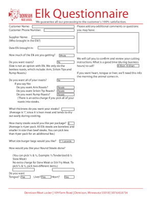 Fillable Online Elk Cut Form Fax Email Print - pdfFiller