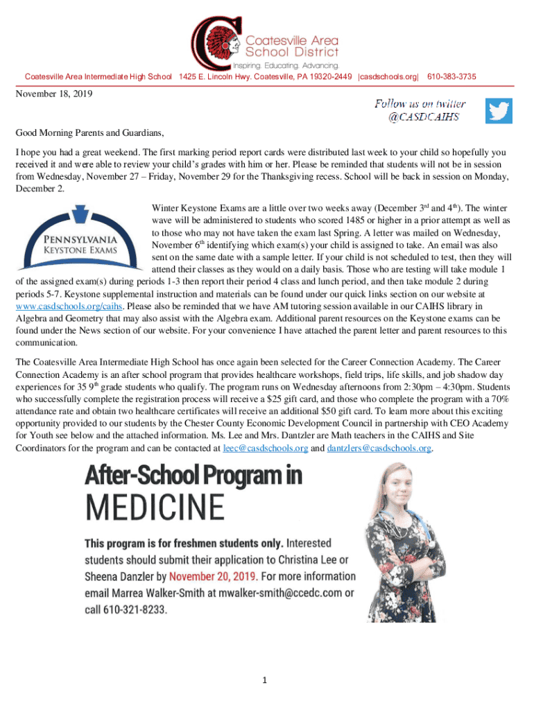 Fillable Online Family identifies student stabbed at Coatesville High ...