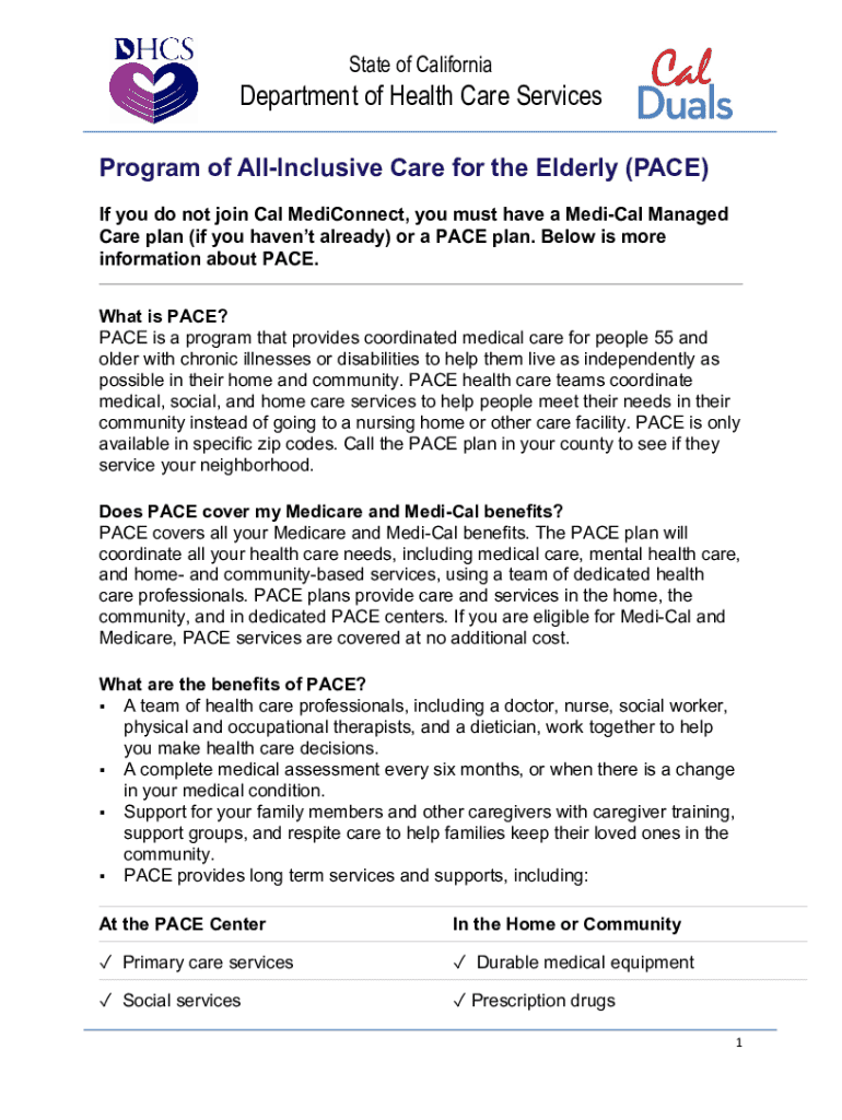 Fillable Online Program of All-Inclusive Care for the Elderly - DHCS ...