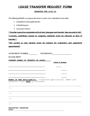 Fillable Online Apartment Transfer Request Form - Fill Online ...