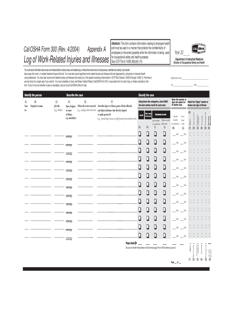 Fillable Online OSHA's Form 300A Summary of Work- ... Fax Email Print ...