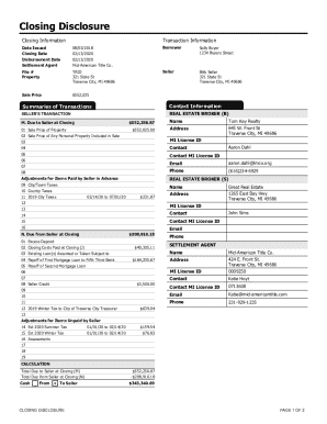 Fillable Online Seller Closing Disclosure Form Fillable - Fill Online ...