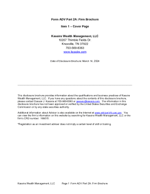 Fillable Online Draft Form ADV 2A - Firm Brochure 2024 Fax Email Print ...