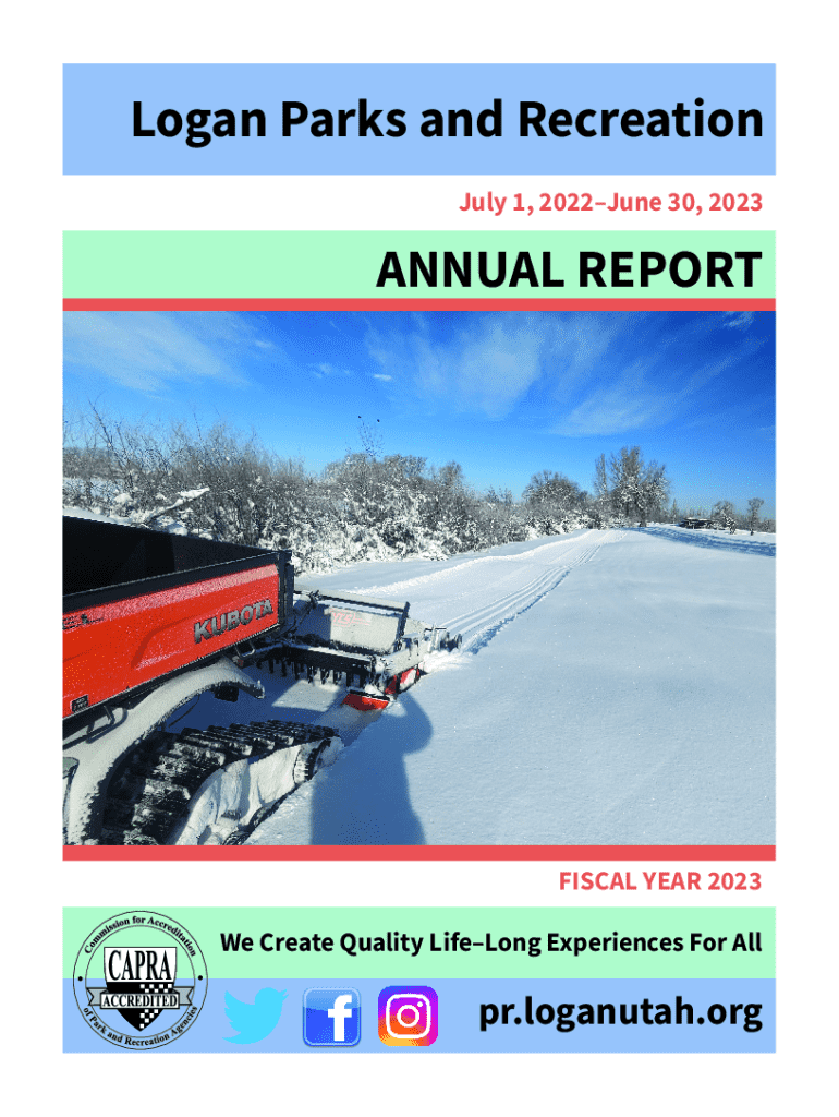 Fillable Online ANNUAL REPORT Logan Parks and Recreation Fax Email ...