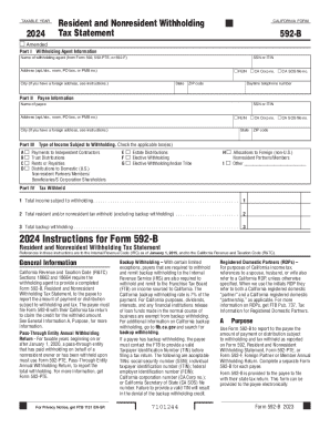 Fillable Online 2024 Form 592-B Resident and Nonresident Withholding ...