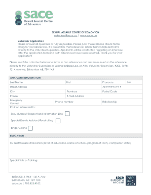 Fillable Online SAC MAP Volunteer Application Fax Email Print - pdfFiller