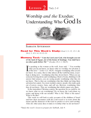 Fillable Online Worship and the Exodus: Understanding Who God Is Fax ...