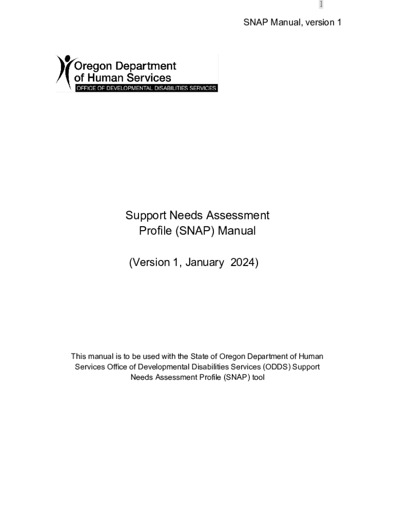 Fillable Online Support Needs Assessment Profile (SNAP) Manual Fax ...