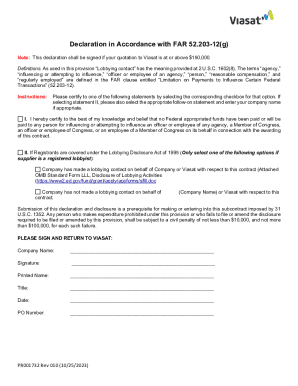 Fillable Online Declaration in accordance with FAR 52 Doc Template Fax ...