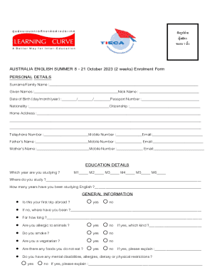 Fillable Online Request for change to Confirmation of Enrolment (CoE ...