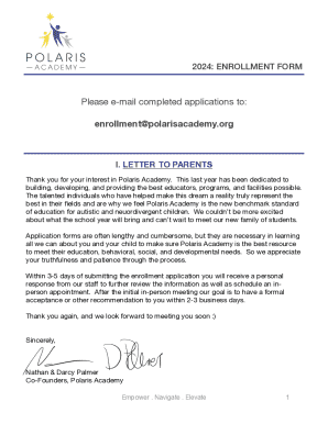 Fillable Online Draft 3 Polaris Enrollment Form Fax Email Print - pdfFiller