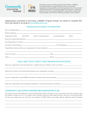 Fillable Online Community Education Partner application. CEP ...