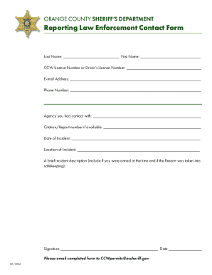 Fillable Online Reporting Law Enforcement Contact Form Fax Email Print ...