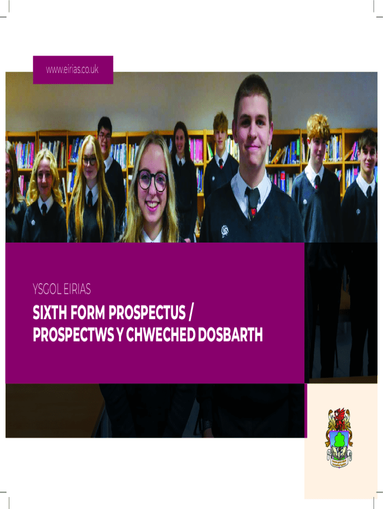 Fillable Online ysgol eirias - sixth form prospectus / prospectws y ...