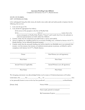 Fillable Online Submit a Homeowner Affidavit for Accessory Dwelling ...