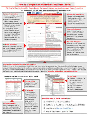 Fillable Online How to Complete the Member Enrollment Form CTA Fax ...
