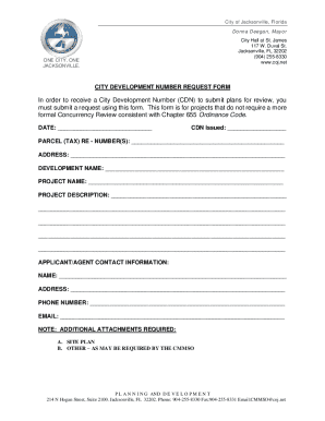 Fillable Online city development number request form Fax Email Print ...