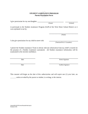 Student Assistance Team Permission Doc Template | pdfFiller