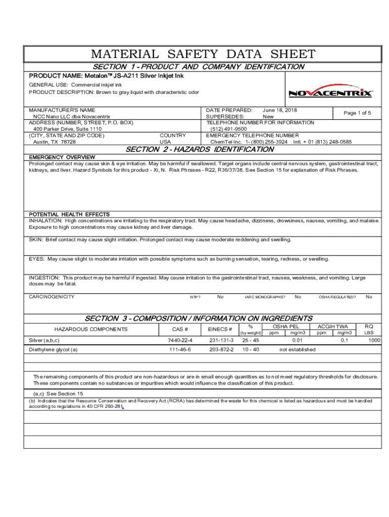 Fillable Online Safety Data Sheets - Industrial Ink SDS - Makeup Fluid SDS Fax Email Print ...