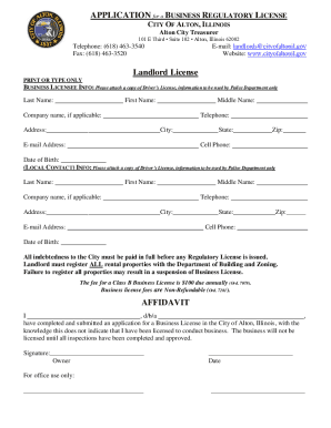 Fillable Online Fillable Online A business license application - City ...