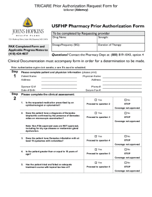 Fillable Online Tricare Prior Authorization Request Form for Xdemvy Fax ...