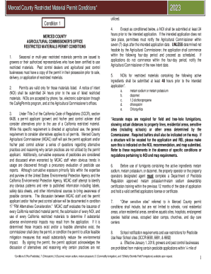 Fillable Online Permit ConditionsMerced County, CA - Official Website Fax Email Print - pdfFiller