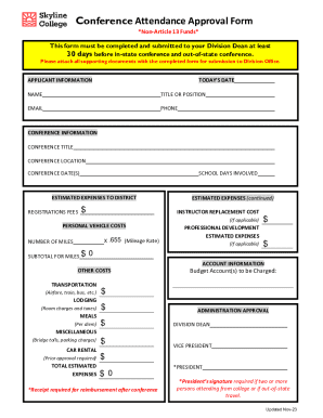 Fillable Online Conference Attendance Approval Form Fax Email Print ...