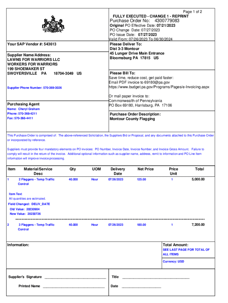 Fillable Online Currency Change in PO Fax Email Print - pdfFiller