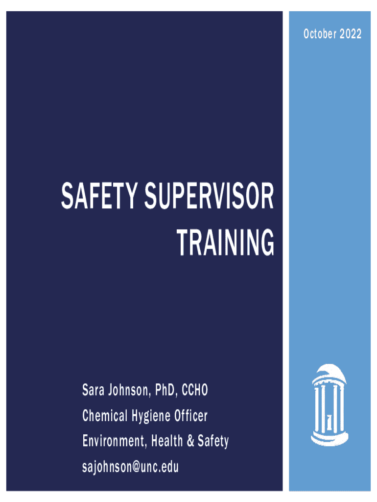 Fillable Online ehs unc Safety Training - Environment, Health and ...