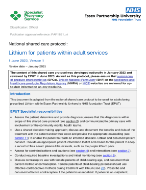 Fillable Online Lithium Shared Care Guideline for patients within adult ...