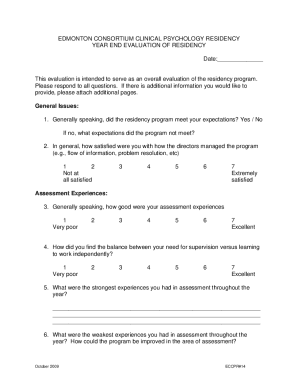 Fillable Online Final Evaluation of Residency Program Fax Email Print ...