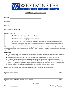 Fillable Online 2021-22 Phone Permission and Agreement Form Fax Email ...
