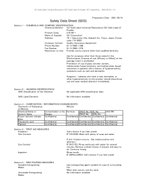 Fillable Online 1/3 MSDS No. A-0006-L (E) GC Gold Label 2 LCLiquid Fax ...