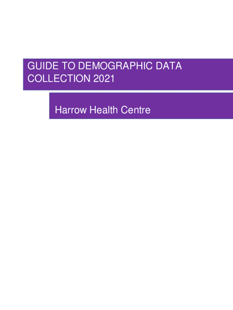 Fillable Online Guide to Demographic Data Collection in Healthcare ...