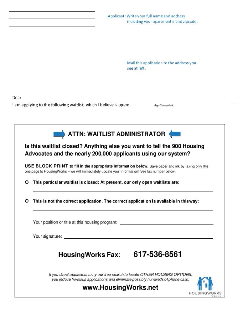 Fillable Online This particular waitlist is closed: At present, our ...