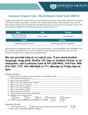 Fillable Online Assistance Request Form - Health-Related Social Needs ...