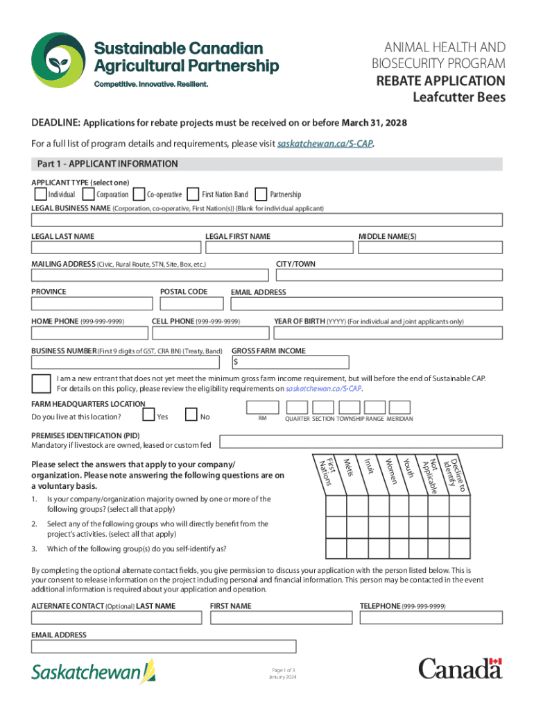 Fillable Online Animal Health and Biosecurity Producer Program Rebate ...