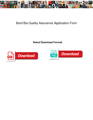 Fillable Online Bord Bia Quality Assurance Application Form firm. Bord ...
