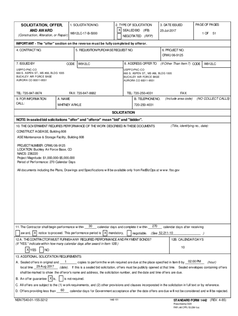 Fillable Online W912LC-17-B-5000 Fax Email Print - pdfFiller