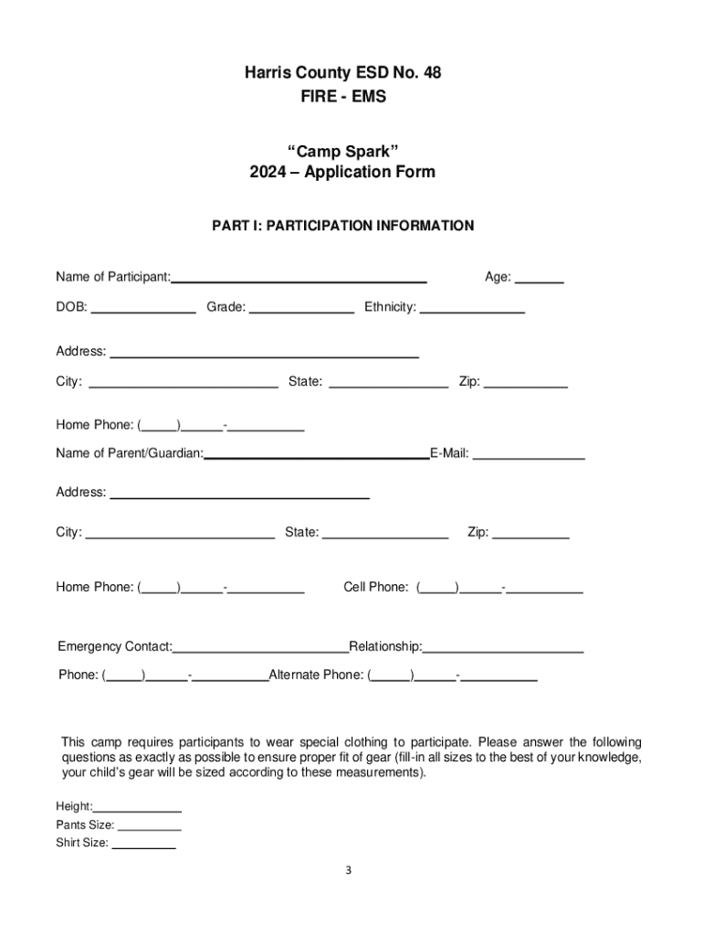 Fillable Online Harris County ESD 48 Fire Department Fax Email Print - pdfFiller