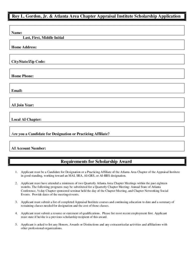 Fillable Online Fillable Online Roy L. Gordon, Jr. & Atlanta Area Chapter ... Fax Email Print ...