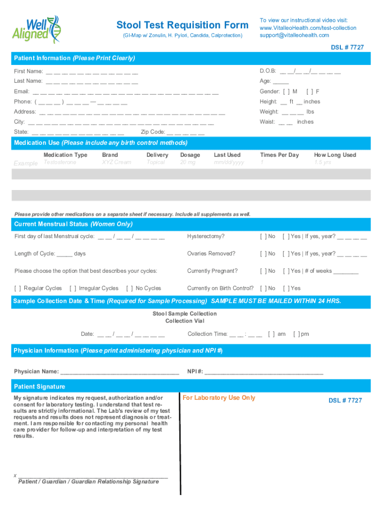 Fillable Online How to Collect a Stool Sample for a Helicobacter pylori ...